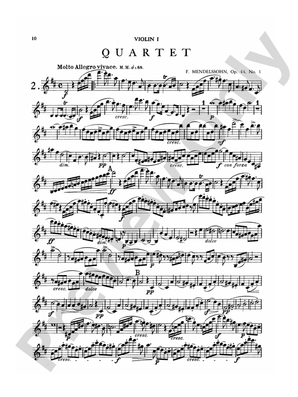 String Quartets, Op. 12; Op. 44, Nos. 1, 2 & 3: 1st Violin: 1st Violin Part - Digital Sheet ...