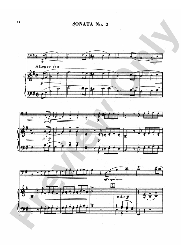 Mozart: Two Sonatas: Sonata No. 2 in E Minor Part - Digital Sheet Music ...