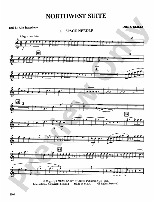 Northwest Suite 2nd E Flat Alto Saxophone 2nd E Flat Alto Saxophone