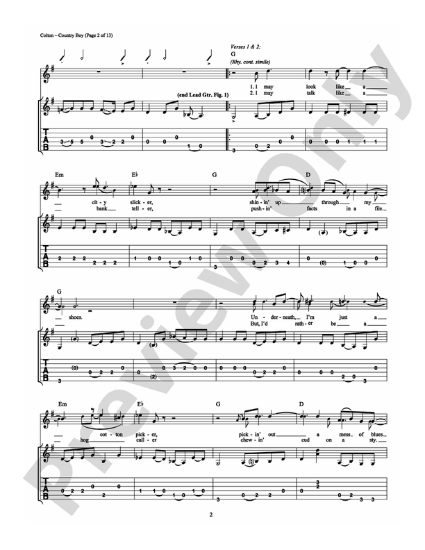 Country Boy: Guitar TAB: Albert Lee - Digital Sheet Music Download