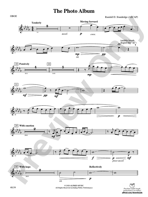 The Photo Album: Oboe: Oboe Part - Digital Sheet Music Download
