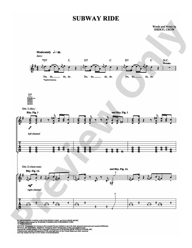 Subway Ride: Guitar TAB: Sheryl Crow - Digital Sheet Music Download