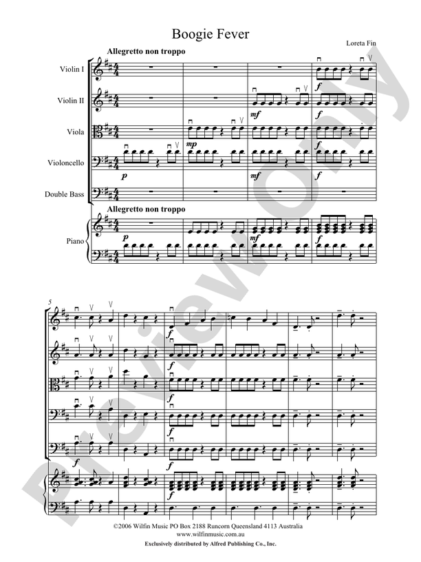 Boogie Fever: Score: String Orchestra Score - Digital Sheet Music Download