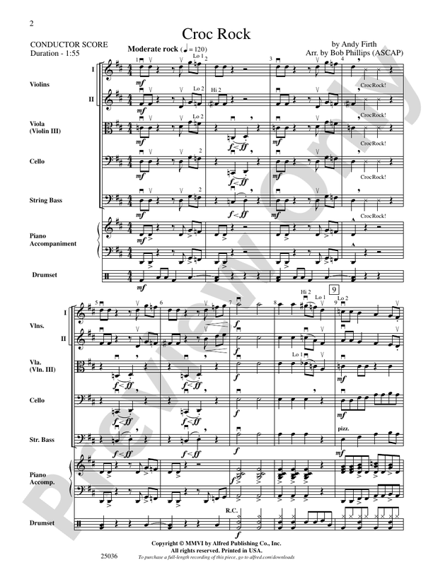 Croc Rock: Score: String Orchestra Score - Digital Sheet Music Download