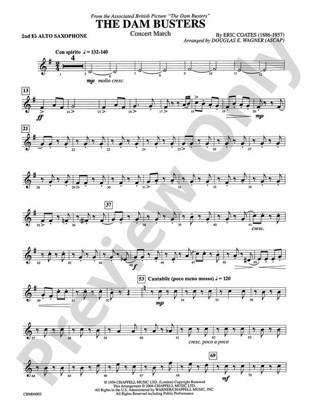 The Dam Busters Concert March: 2nd E-flat Alto Saxophone: 2nd E-flat ...