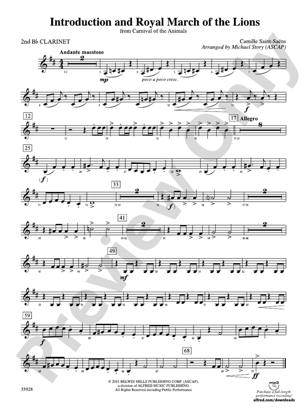 Introduction and Royal March of the Lions (from Carnival of the Animals ...