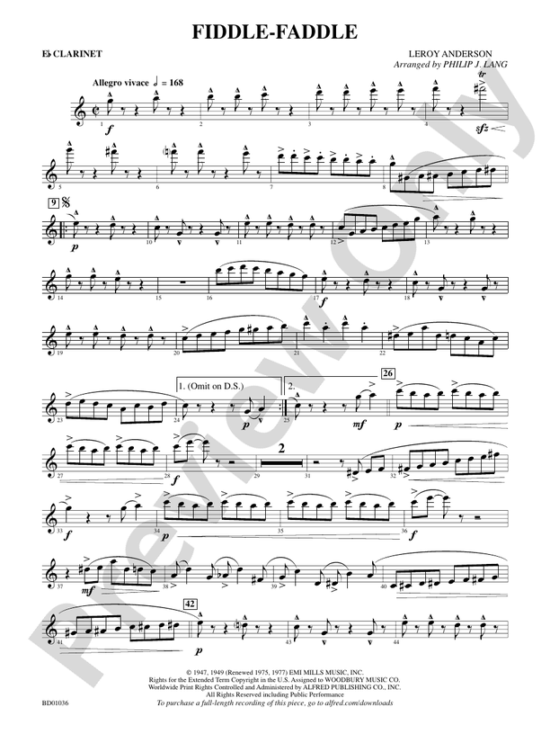 Fiddle-Faddle: E-flat Soprano Clarinet: E-flat Soprano Clarinet Part ...