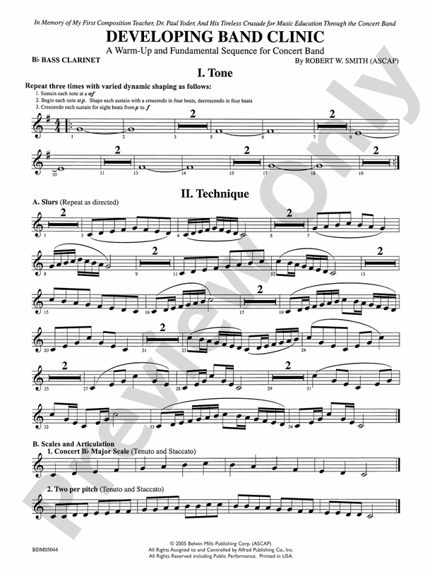 Developing Band Clinic (A Warm-Up and Fundamental Sequence for Concert ...