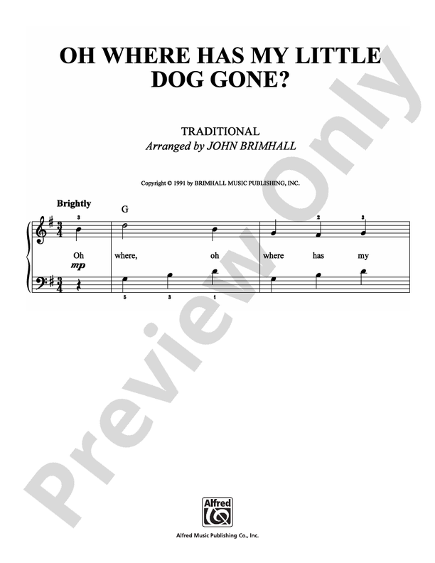 Oh Where Has My Little Dog Gone?: Easy Piano: Traditional - Digital ...