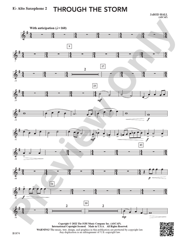 Through the Storm: E-flat Alto Saxophone 2: E-flat Alto Saxophone 2 Part: JaRod Hall - Digital ...