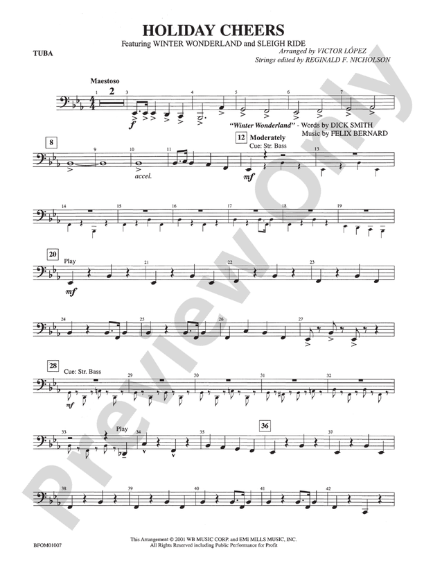 Holiday Cheers: Tuba: Tuba Part - Digital Sheet Music Download