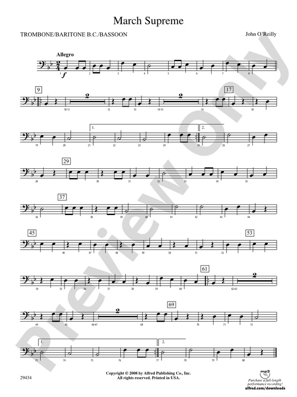 March Supreme: 1st Trombone: 1st Trombone Part - Digital Sheet Music ...
