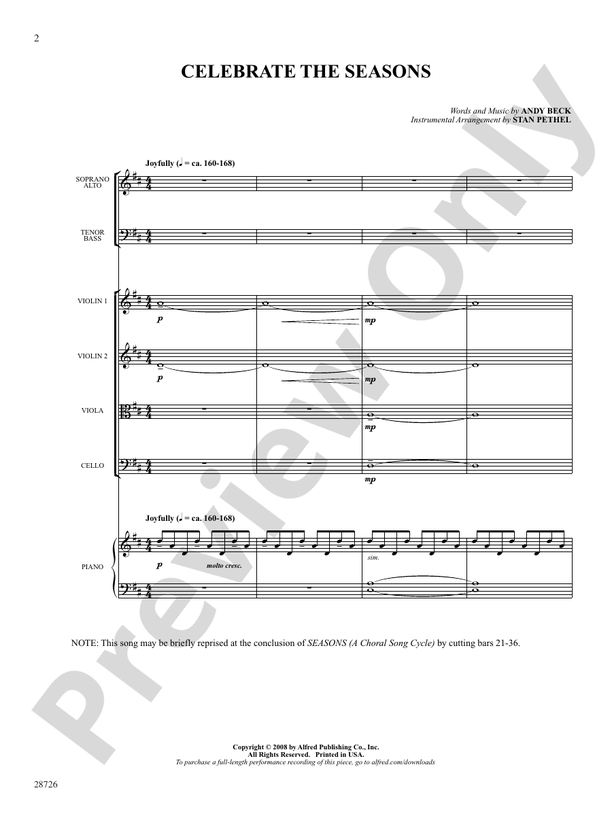 Seasons (A Choral Song Cycle): Score: Choir Score - Digital Sheet Music ...