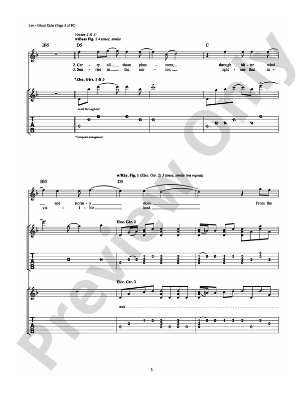 Ghost Rider: Guitar TAB: Rush - Digital Sheet Music Download