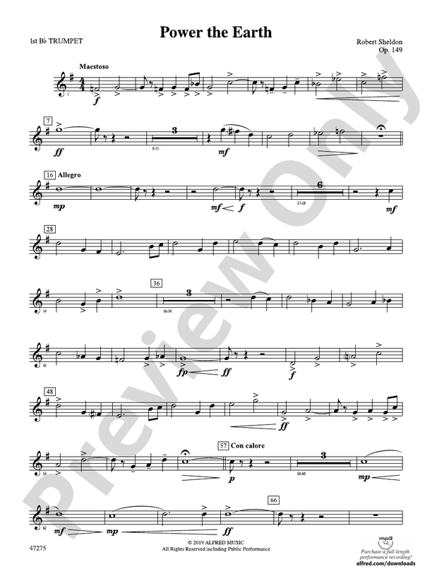 Power the Earth: 1st B-flat Trumpet: 1st B-flat Trumpet Part - Digital ...