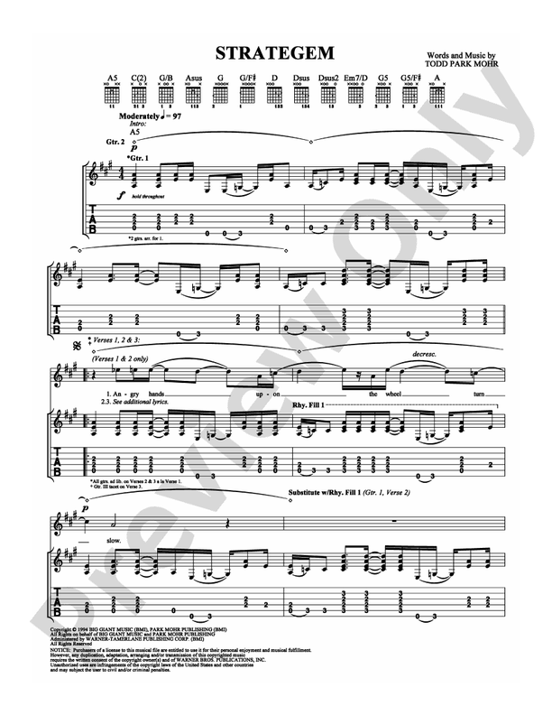 Strategem: Guitar TAB: Big Head Todd & The Monsters - Digital Sheet ...