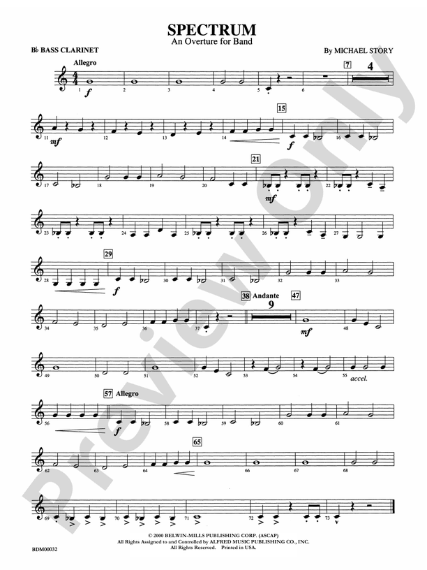 Spectrum: B-flat Bass Clarinet: B-flat Bass Clarinet Part - Digital ...