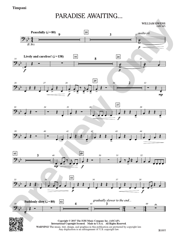 Paradise Awaiting...: Timpani: Timpani Part: William Owens - Digital ...