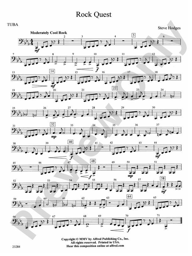 Rock Quest: Tuba: Tuba Part - Digital Sheet Music Download