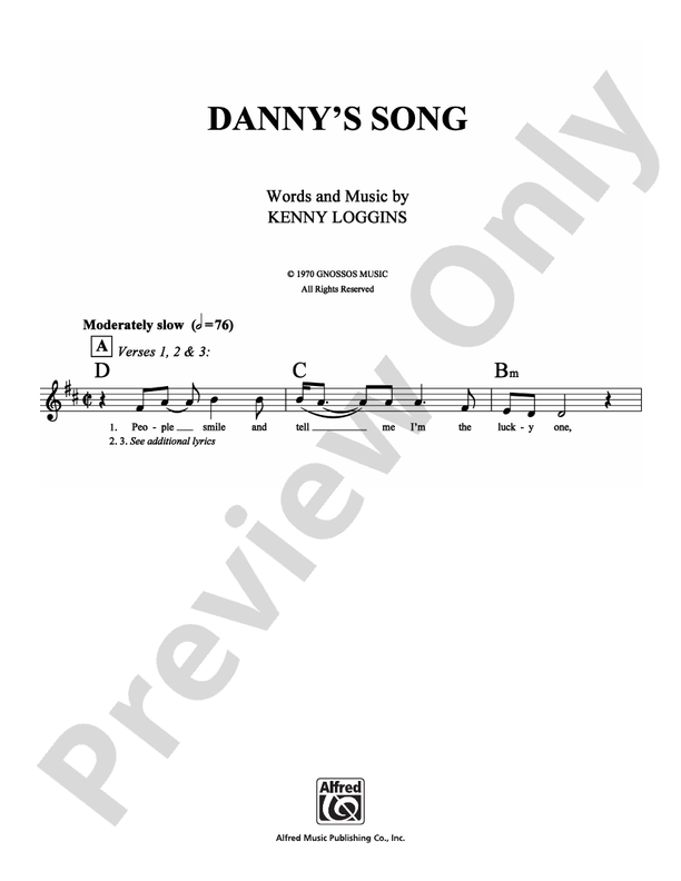 Danny's Song: Lead Sheet: Kenny Loggins - Digital Sheet Music Download