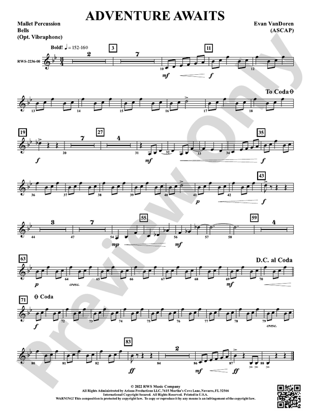 Adventure Awaits: 1st Mallet Percussion: 1st Mallet Percussion Part ...