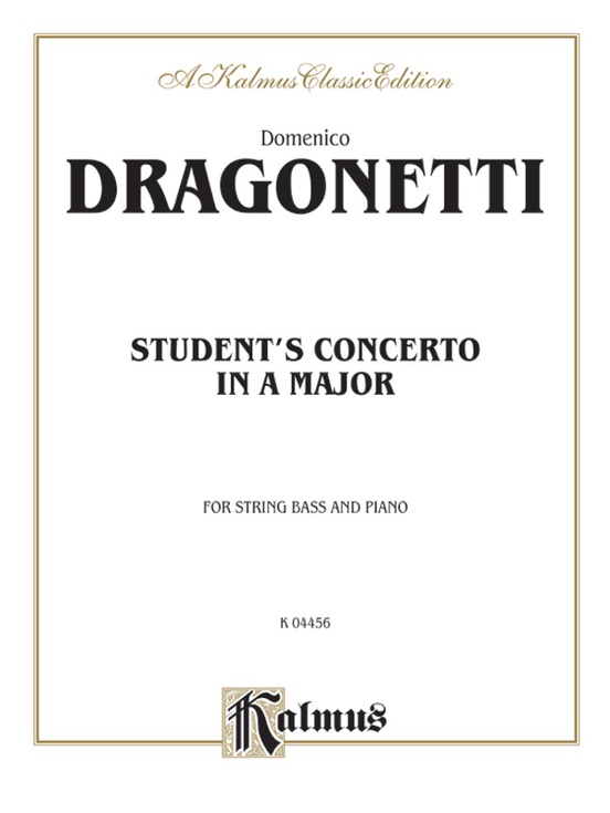 Dragonetti: Student's Concerto in A Major: String Bass Book: Domenico ...