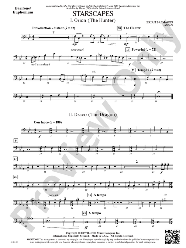Starscapes: Baritone/Euphonium: Baritone/Euphonium Part: Brian Balmages - Digital Sheet Music ...