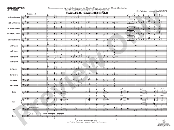Salsa Caribeña: Score: Jazz Ensemble Score - Digital Sheet Music Download