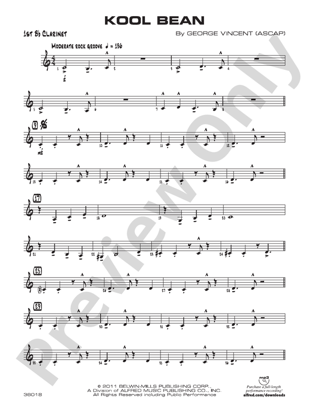 Kool Bean: 1st B-flat Clarinet: 1st B-flat Clarinet Part - Digital ...
