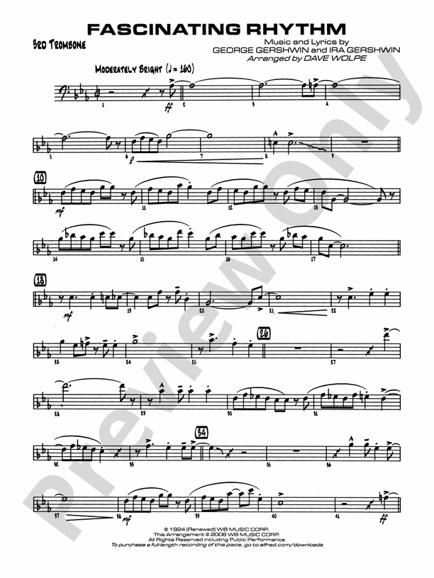 Fascinating Rhythm: 3rd Trombone: 3rd Trombone Part - Digital Sheet ...
