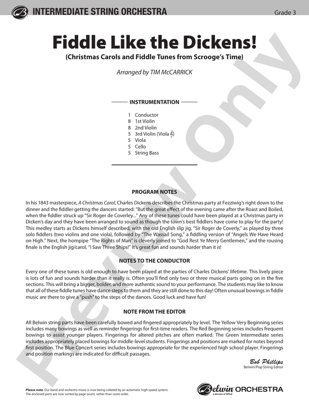 Fiddle Like the Dickens!: Score: String Orchestra Score - Digital Sheet ...