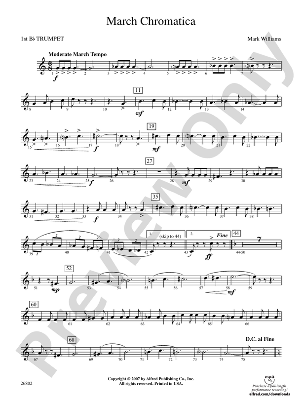 March Chromatica: 1st B-flat Trumpet: 1st B-flat Trumpet Part - Digital ...