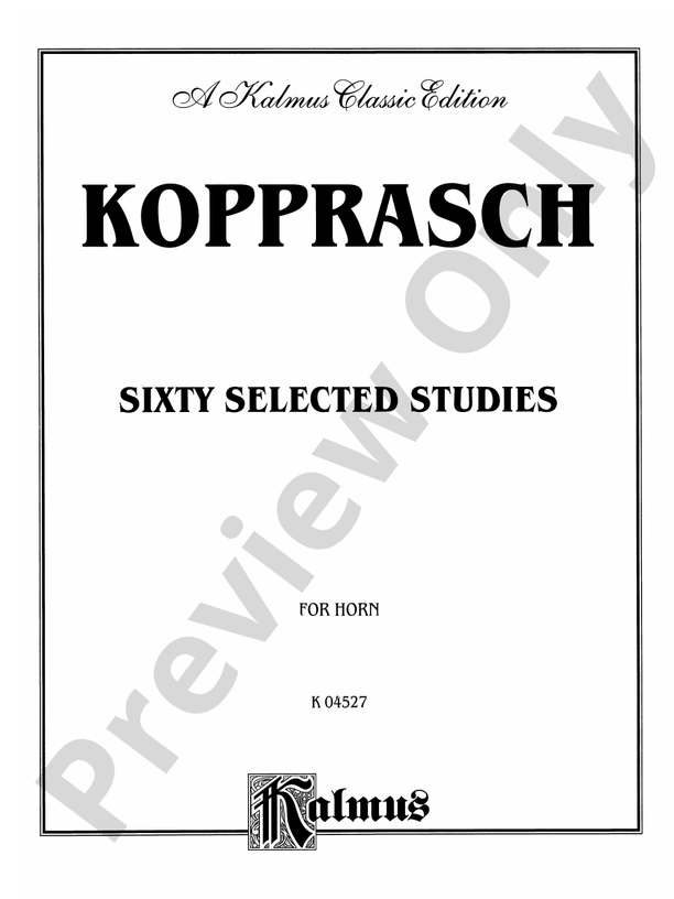 Kopprasch: Sixty Selected Studies: Sixty Selected Studies Part - Digital Sheet Music Download