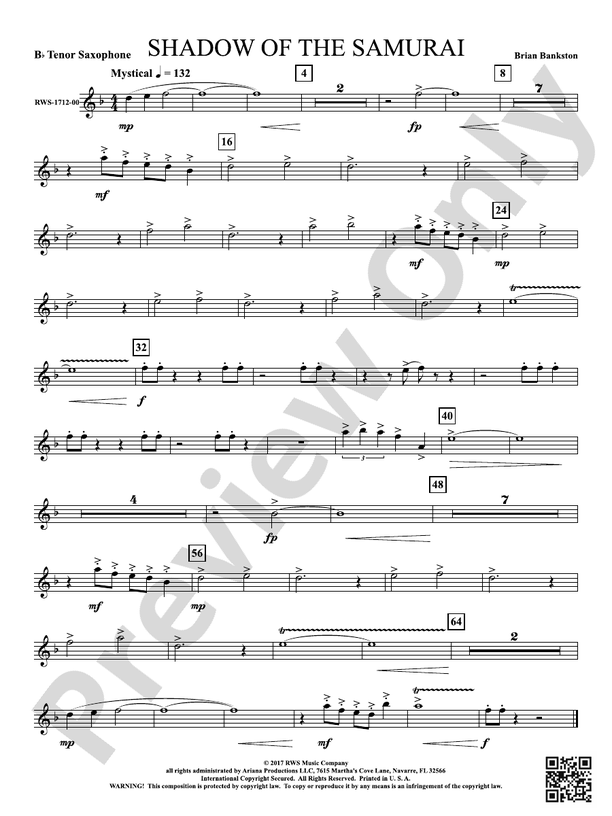 Shadow of the Samurai: B-flat Tenor Saxophone: B-flat Tenor Saxophone ...