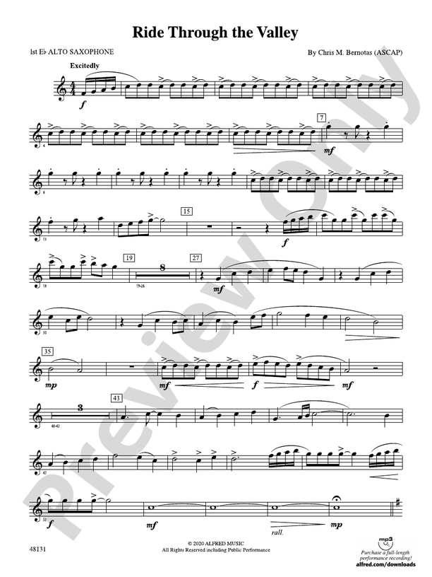 Ride Through the Valley: E-flat Alto Saxophone: E-flat Alto Saxophone ...