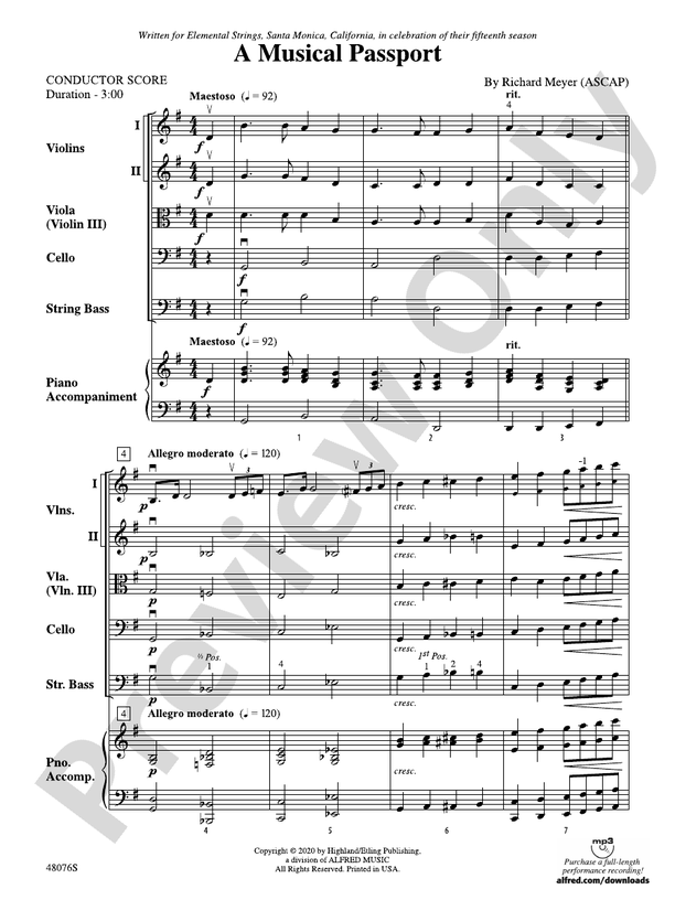A Musical Passport: Score: String Orchestra Score - Digital Sheet Music ...