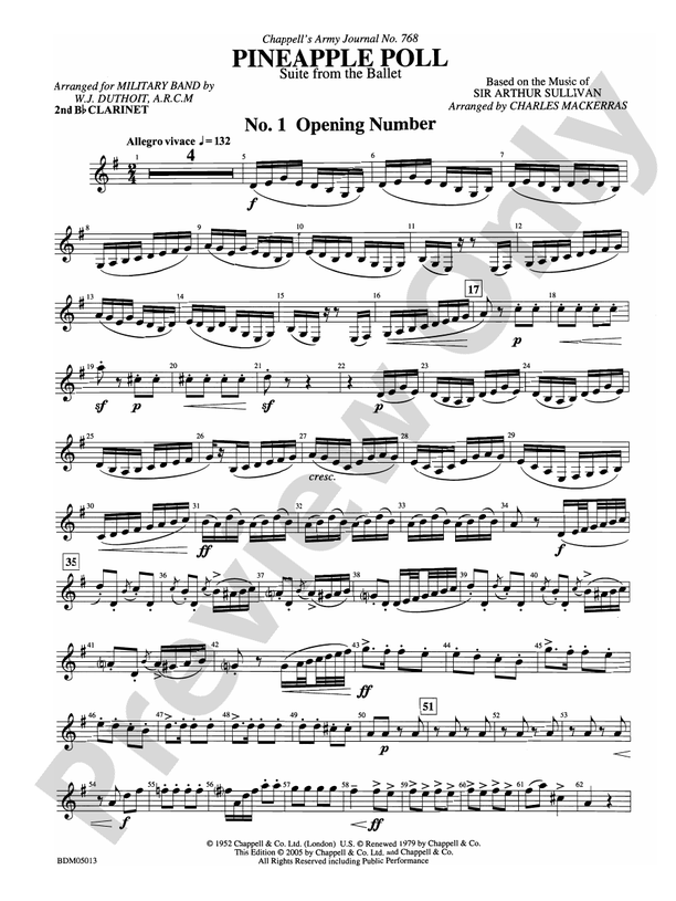 Pineapple Poll (Suite from the Ballet): 2nd B-flat Clarinet: 2nd B-flat ...