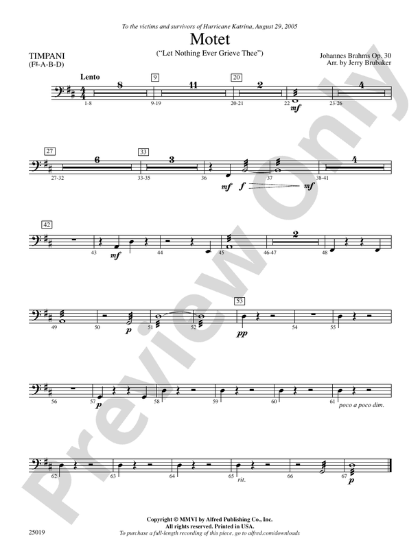 Motet: Timpani: Timpani Part - Digital Sheet Music Download