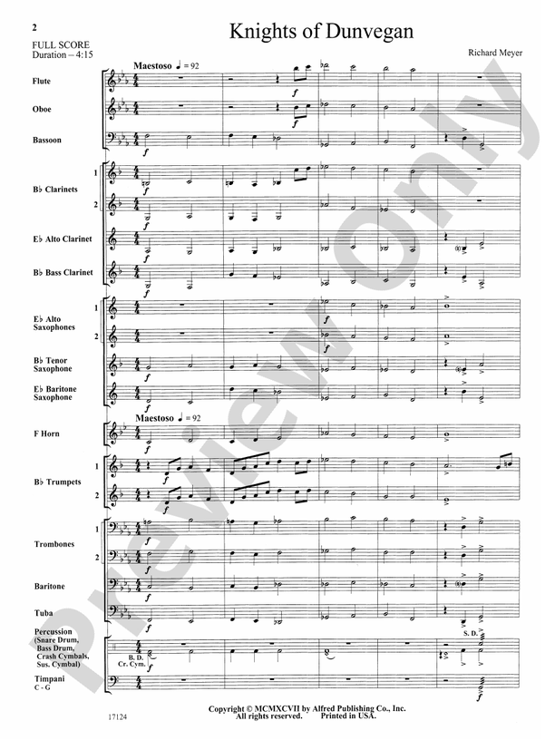 Knights of Dunvegan: Score: Concert Band Score - Digital Sheet Music ...