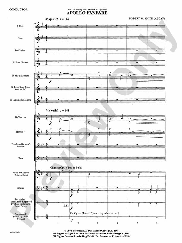 Apollo Fanfare: Score: Concert Band Score - Digital Sheet Music Download