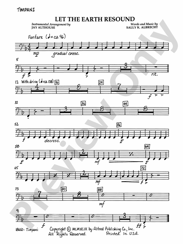 Let the Earth Resound: Timpani: Timpani Part - Digital Sheet Music Download