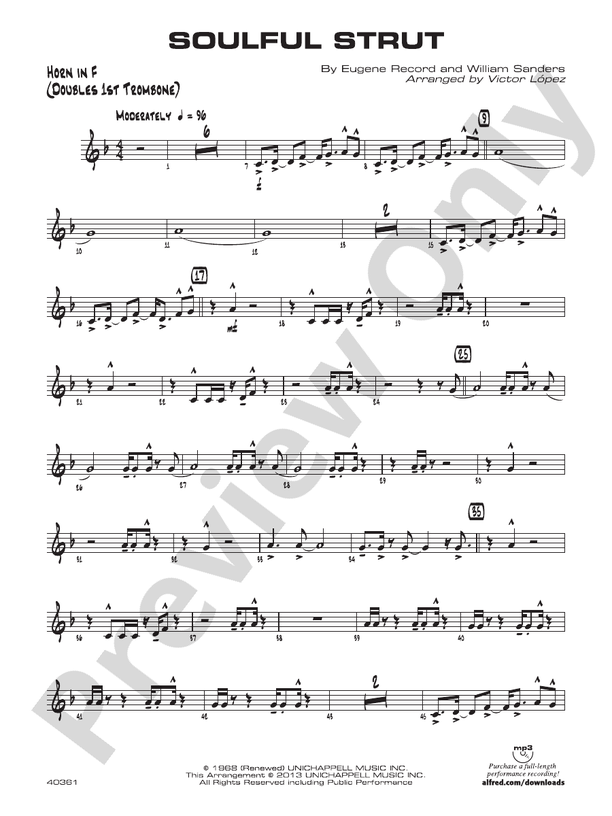 Soulful Strut: 1st F Horn: 1st F Horn Part - Digital Sheet Music Download