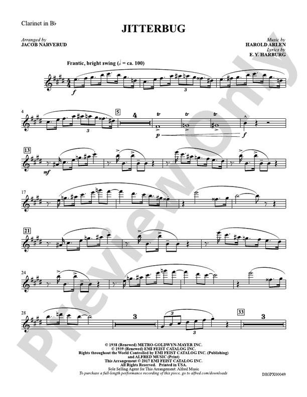 Jitterbug: 1st B-flat Clarinet: 1st B-flat Clarinet Part - Digital ...