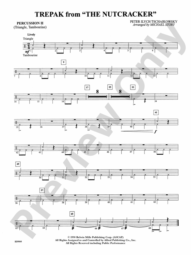 Trepak from The Nutcracker: 2nd Percussion: 2nd Percussion Part ...