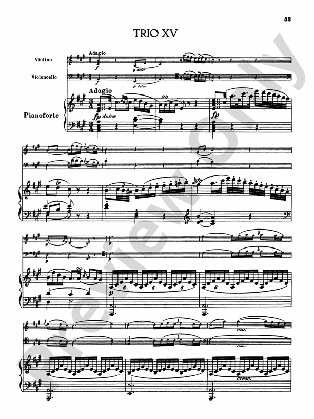 Haydn: Piano Trios, Volume III (Nos. 13-17): Piano Trio No. 15, in A Major (Piano) Part ...