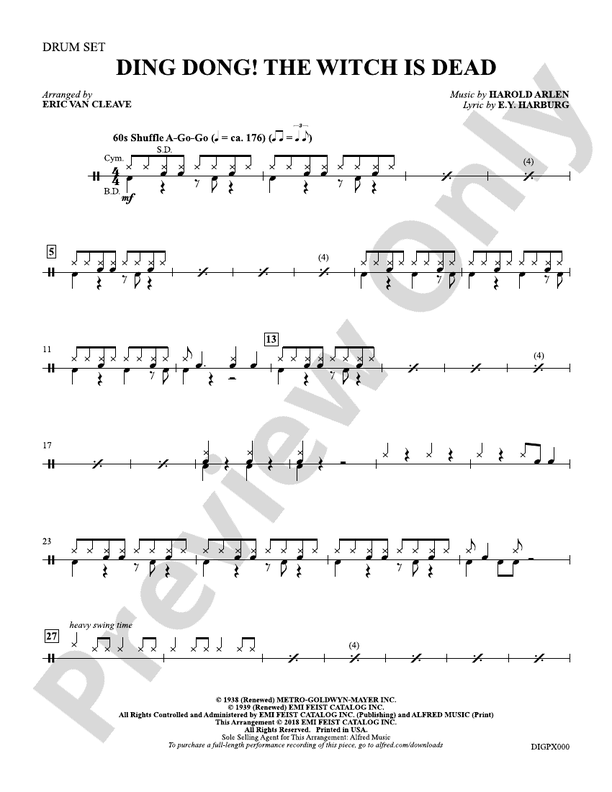 Ding-Dong! The Witch Is Dead: Drums: Drums Part - Digital Sheet Music ...