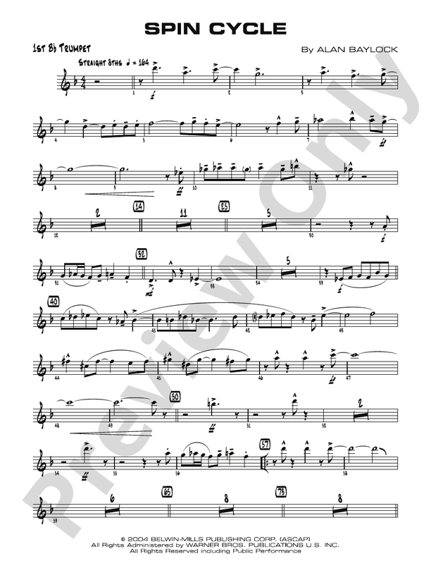 Spin Cycle: 1st B-flat Trumpet: 1st B-flat Trumpet Part - Digital Sheet ...