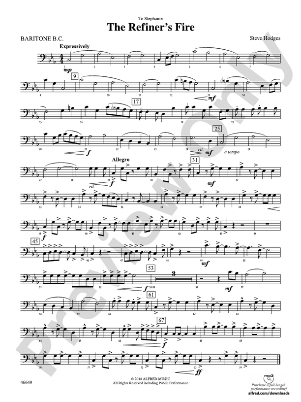 The Refiner's Fire: Baritone B.C.: Baritone B.C. Part - Digital Sheet ...