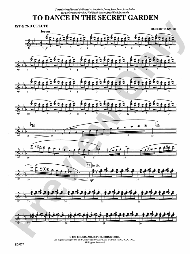 To Dance in the Secret Garden: 1st & 2nd Flute: 1st & 2nd Flute Part ...