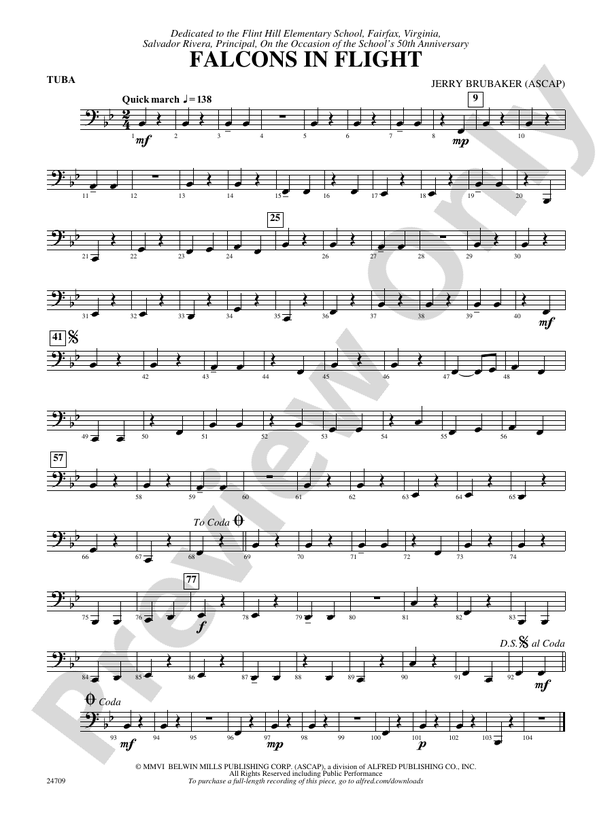 Falcons in Flight: Tuba: Tuba Part - Digital Sheet Music Download